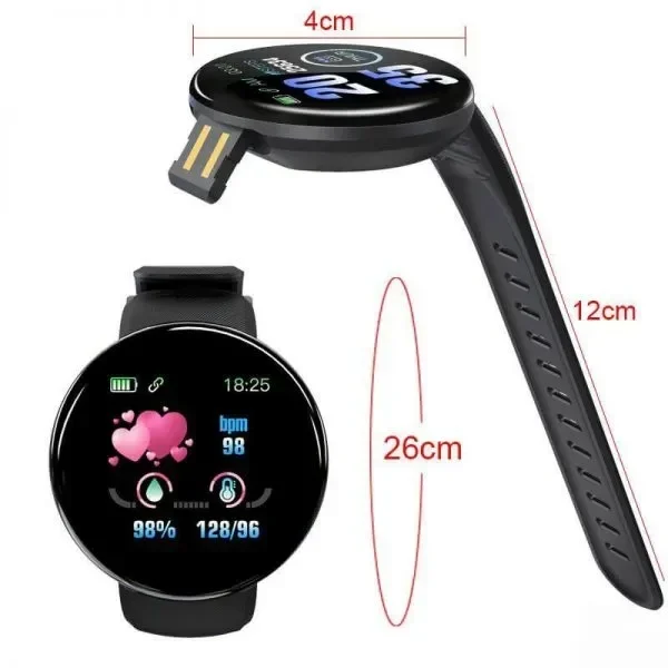 D18 Smartwatch με Παλμογράφο μαύρο και ΔΩΡΟ η λαμπάδα | G for Gadget